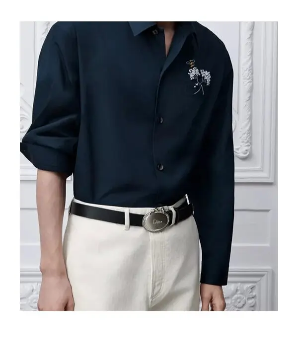 Dior Shirt With Flower Bee Embroidery
