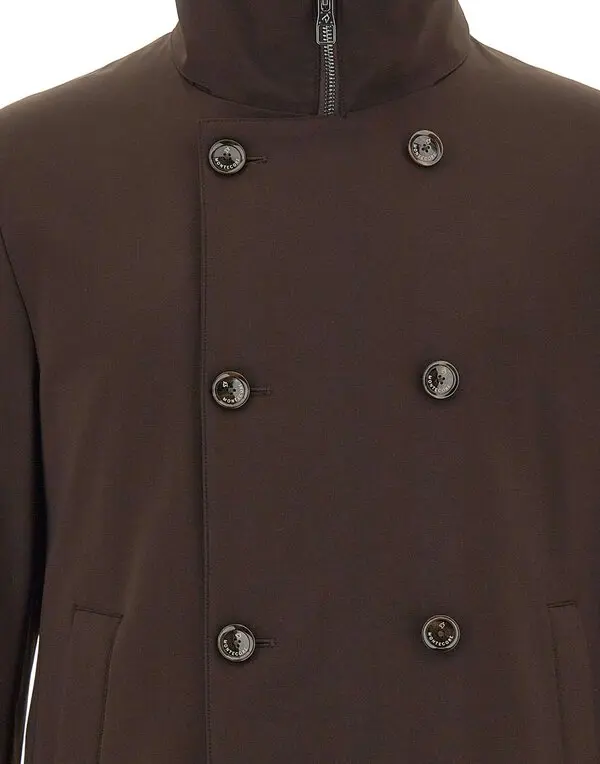 MONTECORE Quilted Bib Double-breasted Coat