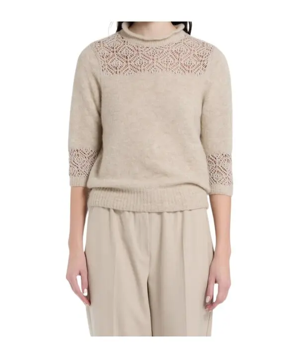Marella Lace Detail High-neck Sweater