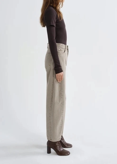 AGOLDE Luna Curved-leg Tapered Jeans - Taupe
