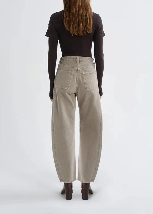 AGOLDE Luna Curved-leg Tapered Jeans - Taupe