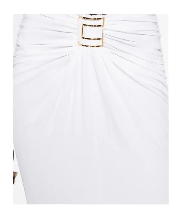 Elisabetta Franchi Logo-plaque Ruched Maxi Skirt