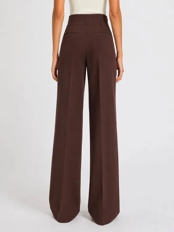 Marella High-waisted Pleated Trousers - Brown