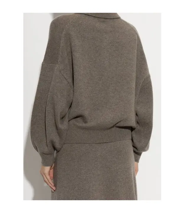 LISA YANG Etta Knitted Polo Shirt - Brown