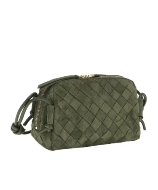 Bottega Veneta Woven Zippered Shoulder Bag - Green