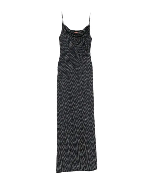 Missoni Zigzag-knit Cowl-neck Maxi Dress