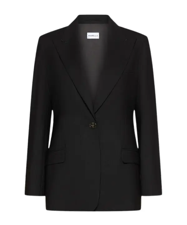 Marella Single-breasted Blazer With Notched Lapel And Flap Pockets