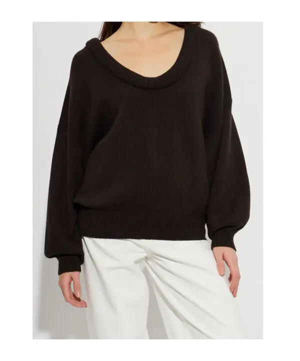 LISA YANG Doria Scoop-neck Knitted Sweater