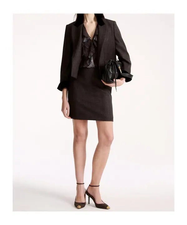 Marella Collared Cropped Casual Jacket