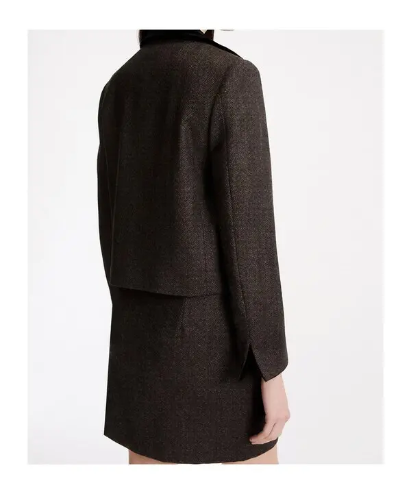 Marella Collared Cropped Casual Jacket