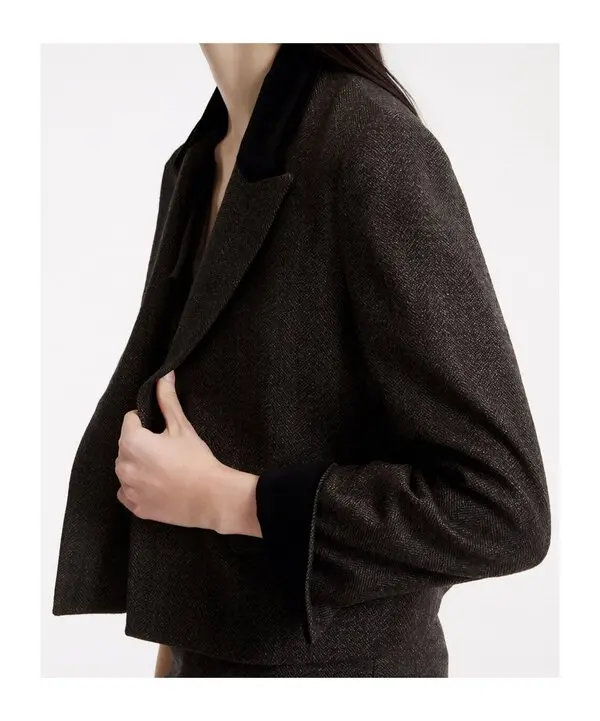 Marella Collared Cropped Casual Jacket