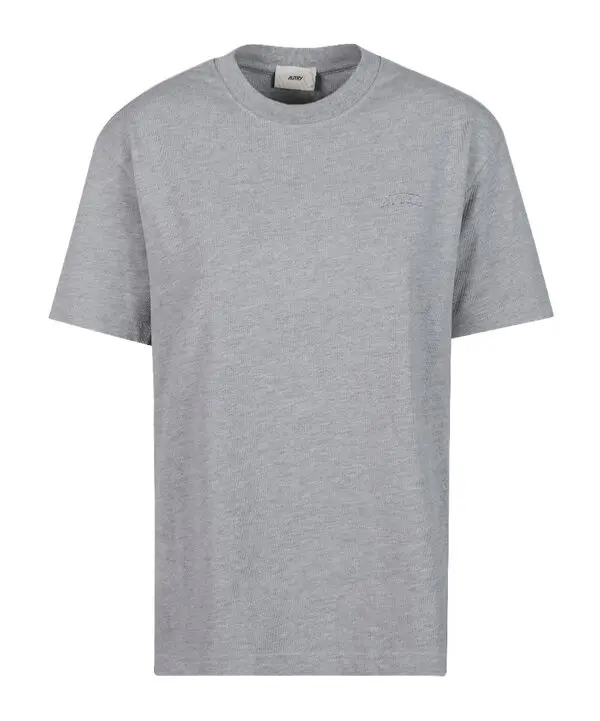 AUTRY Short Sleeve Straight Hem Top - Dkmelange