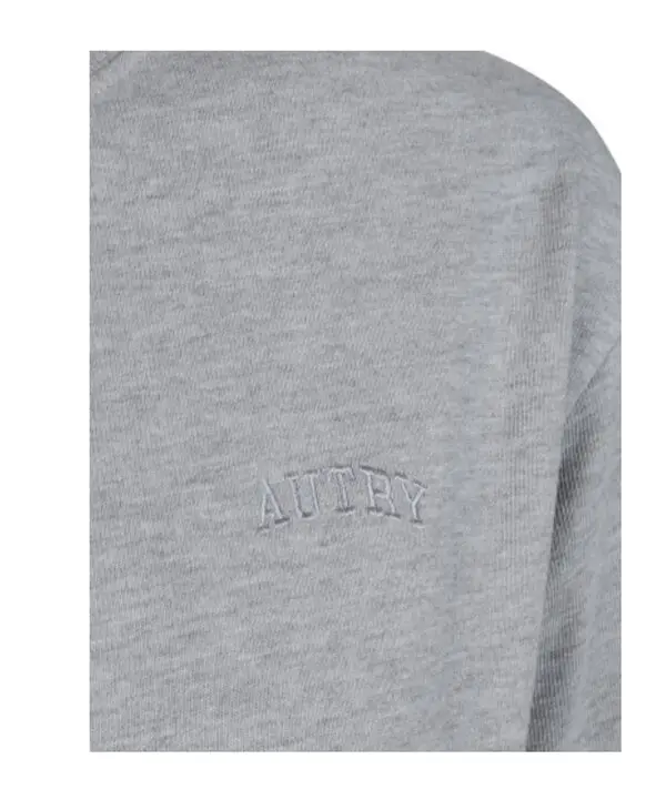 AUTRY Short Sleeve Straight Hem Top - Dkmelange