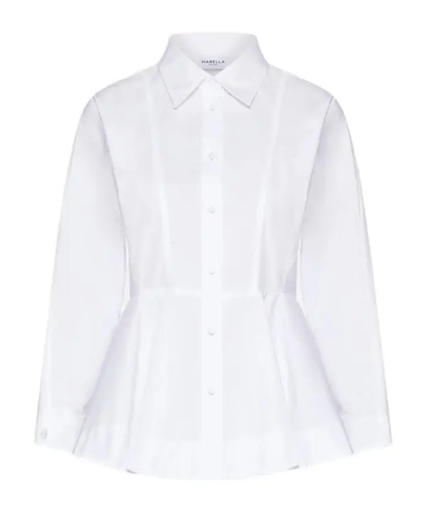 Marella Long-sleeve Button-up Shirt With Kimono Sleeves