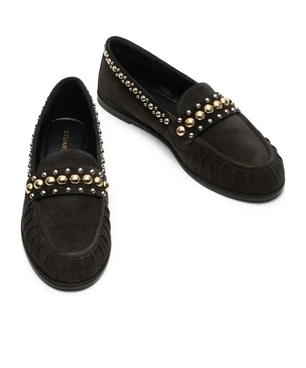 STUART WEITZMAN Perry Studded Loafers - Shadow