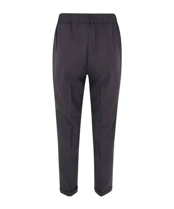 Antonelli Firenze Elastic-waist Casual Trousers - Dark Brown
