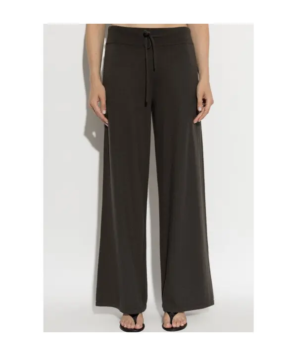 LISA YANG Sofi Drawstring Knitted Trousers - Brown