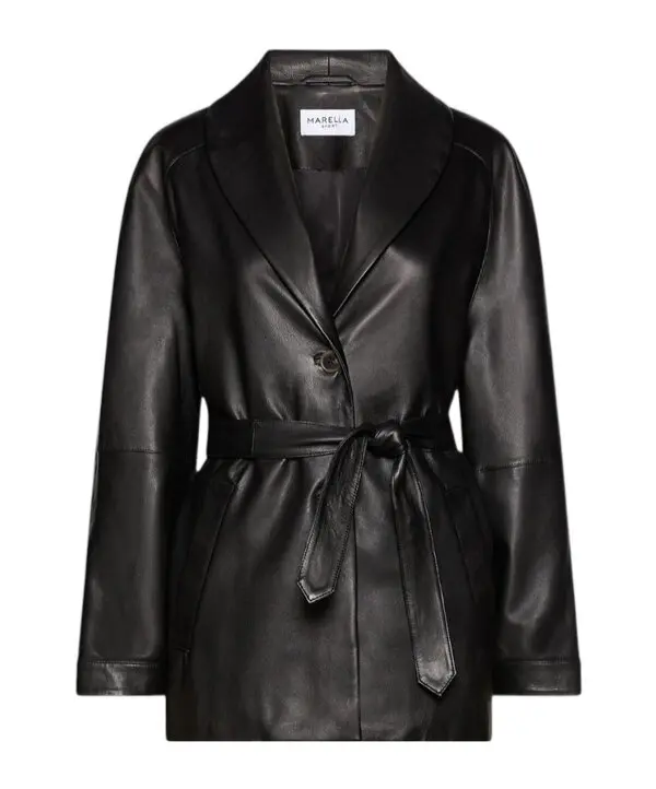 Marella Button-front Leather Jacket
