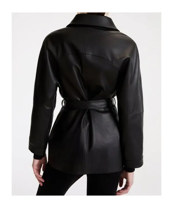 Marella Button-front Leather Jacket