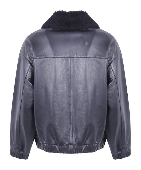 Liviana Conti Long Sleeve Leather Zip-up Jacket