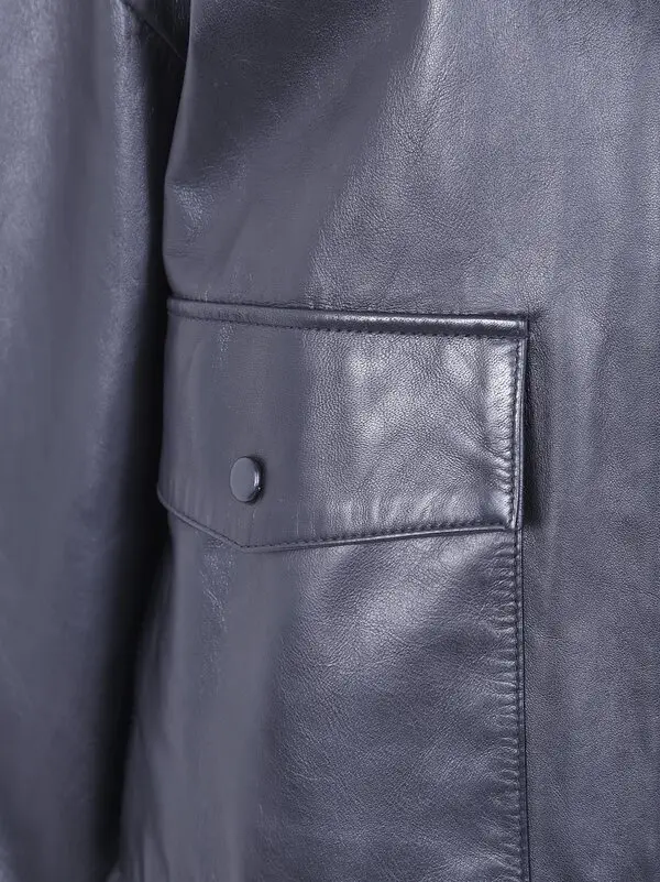 Liviana Conti Long Sleeve Leather Zip-up Jacket
