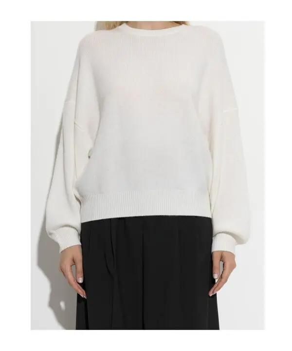 LISA YANG Veira Balloon-sleeve Knitted Sweater - Cream