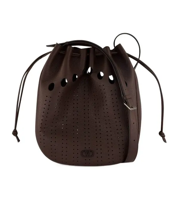 Valentino Garavani Leather Shoulder Bag - Dark Brown