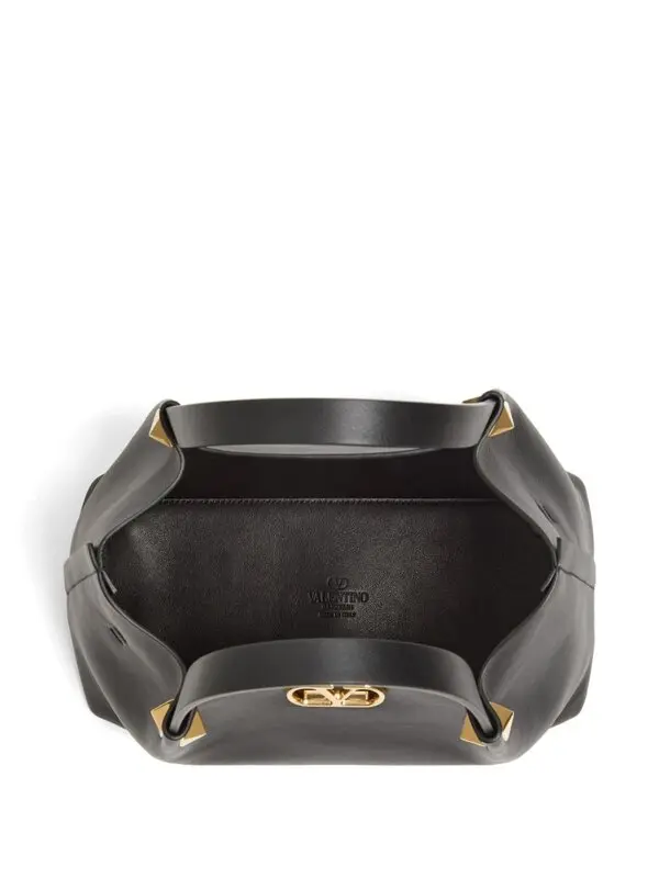 Valentino Garavani Small Soft Leather Shopping Bag With Detachable Shoulder Strap - Black