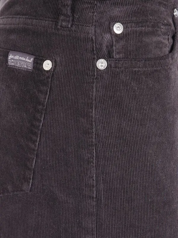 7 For All Mankind Straight-leg Corduroy Trousers - Black