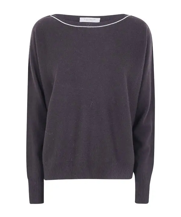 D.exterior Striped Knit Top