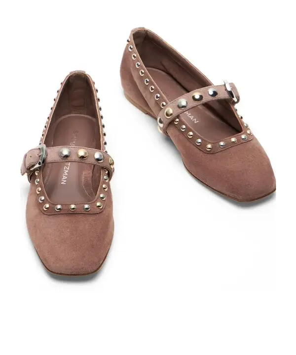 STUART WEITZMAN Perry Studded Mary Jane Flats - Almost Mauve