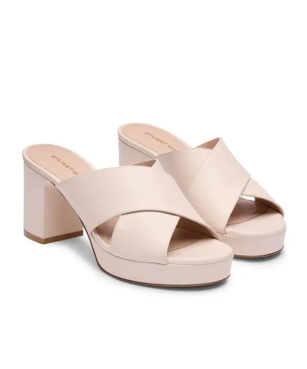 STUART WEITZMAN Dayna Platform Slide Sandals - Linen
