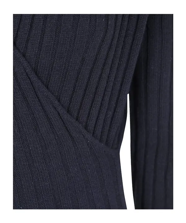Liviana Conti Ribbed-knit Wrap-style Sweater - Black