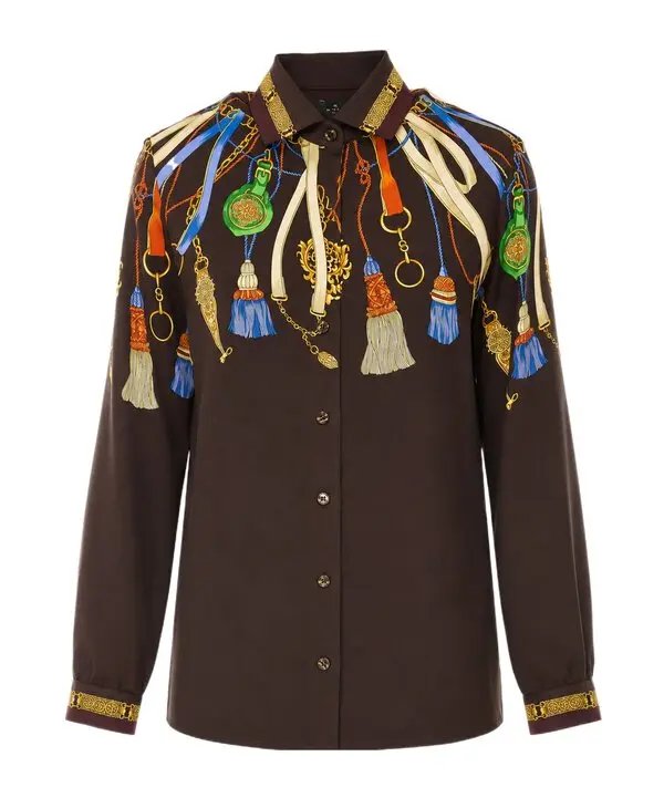 Etro Tassel-print Silk Shirt