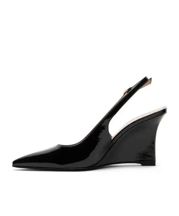 STUART WEITZMAN Vinnie Sling Wedge 85 - Black