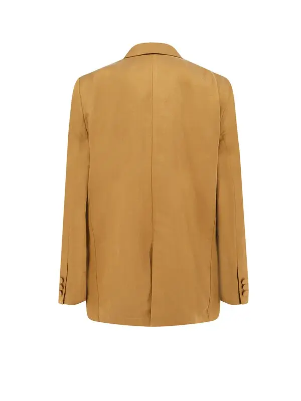 ALYSI Double-breasted Peak Lapel Blazer - Yellow
