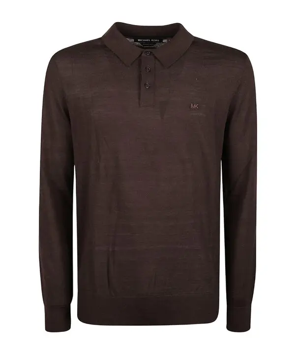 Michael Kors Core Merino Long Sleeve Polo Shirt