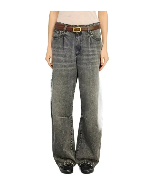 SEMICOUTURE Boyfriend Jeans With Pleated Legs
