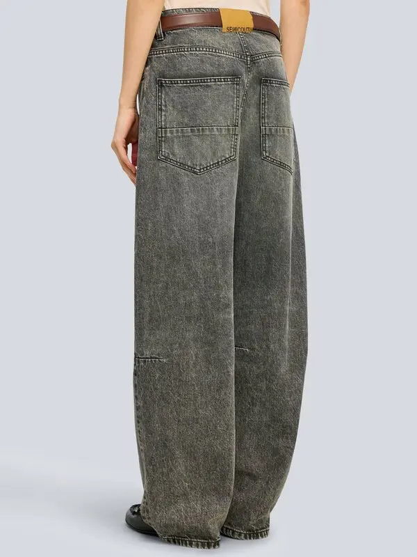 SEMICOUTURE Boyfriend Jeans With Pleated Legs