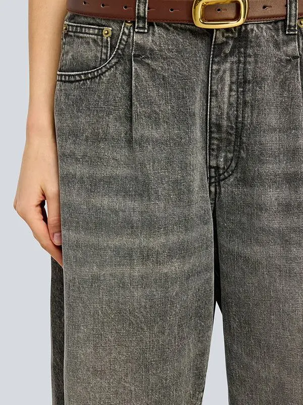 SEMICOUTURE Boyfriend Jeans With Pleated Legs