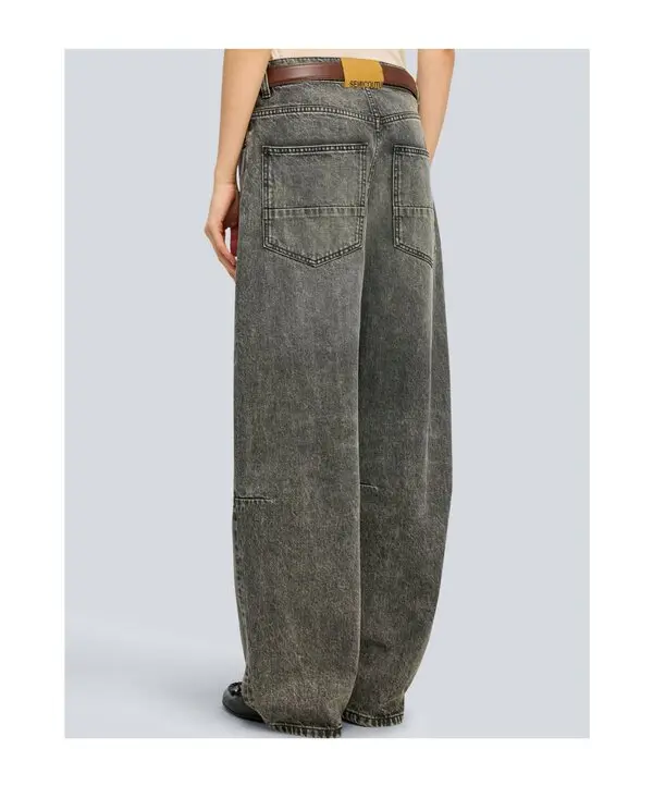 SEMICOUTURE Boyfriend Jeans With Pleated Legs