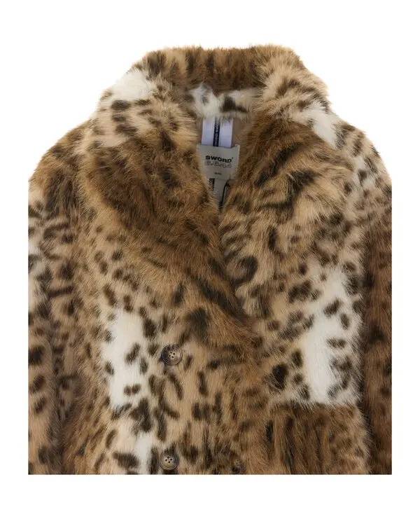 SWORD 6644 Long Sleeved Fur Coat