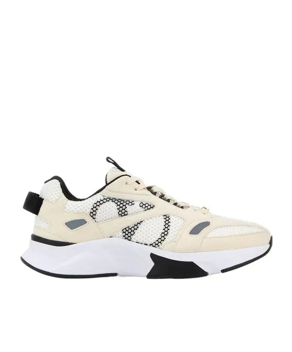 Valentino Garavani Round Toe Lace-up Sneakers - Ivory