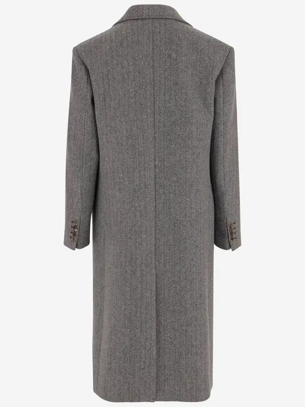 Valentino Garavani Single-breasted Long Coat - Gray