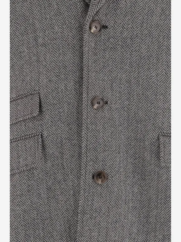 Valentino Garavani Single-breasted Long Coat - Gray