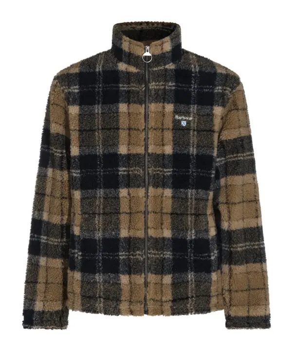Barbour Checked Zipped Fleece Jacket - Black