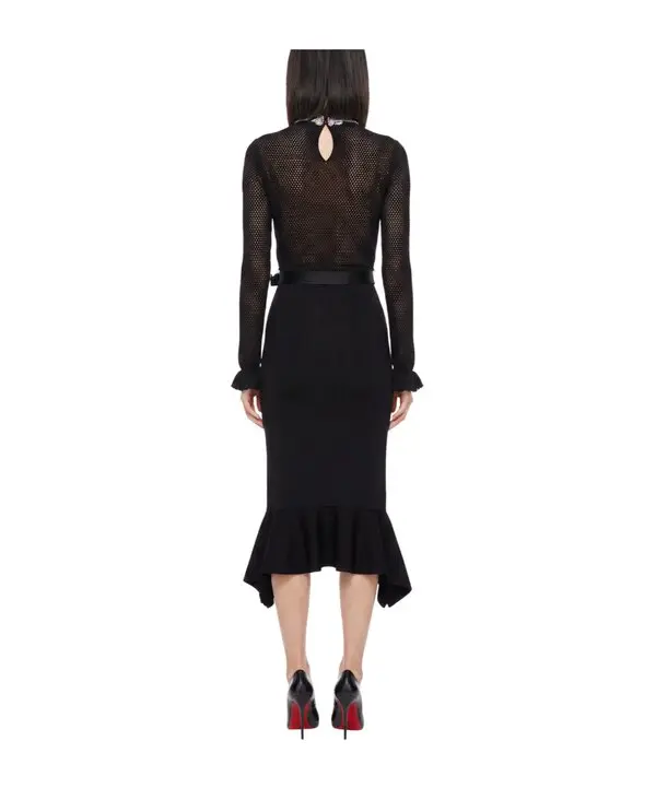 SELF-PORTRAIT Embellished Long-sleeved Fishtail Dress
