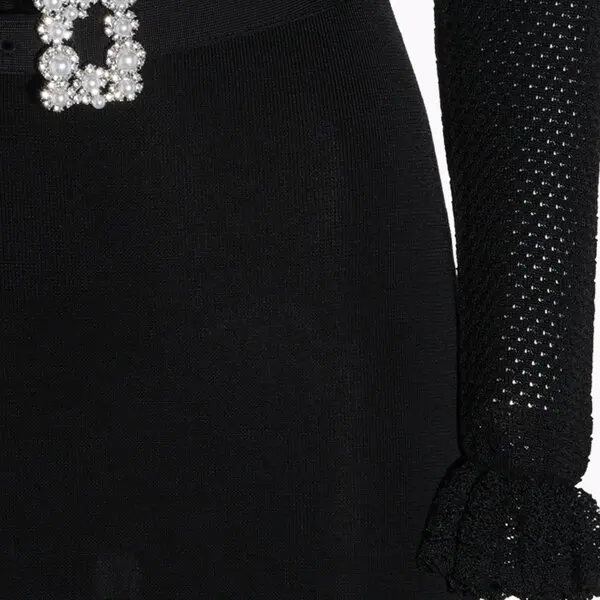 SELF-PORTRAIT Embellished Long-sleeved Fishtail Dress