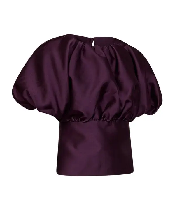 SELF-PORTRAIT Pleated Balloon Sleeve Blouse