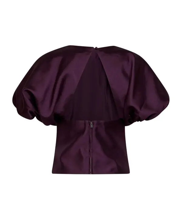 SELF-PORTRAIT Pleated Balloon Sleeve Blouse